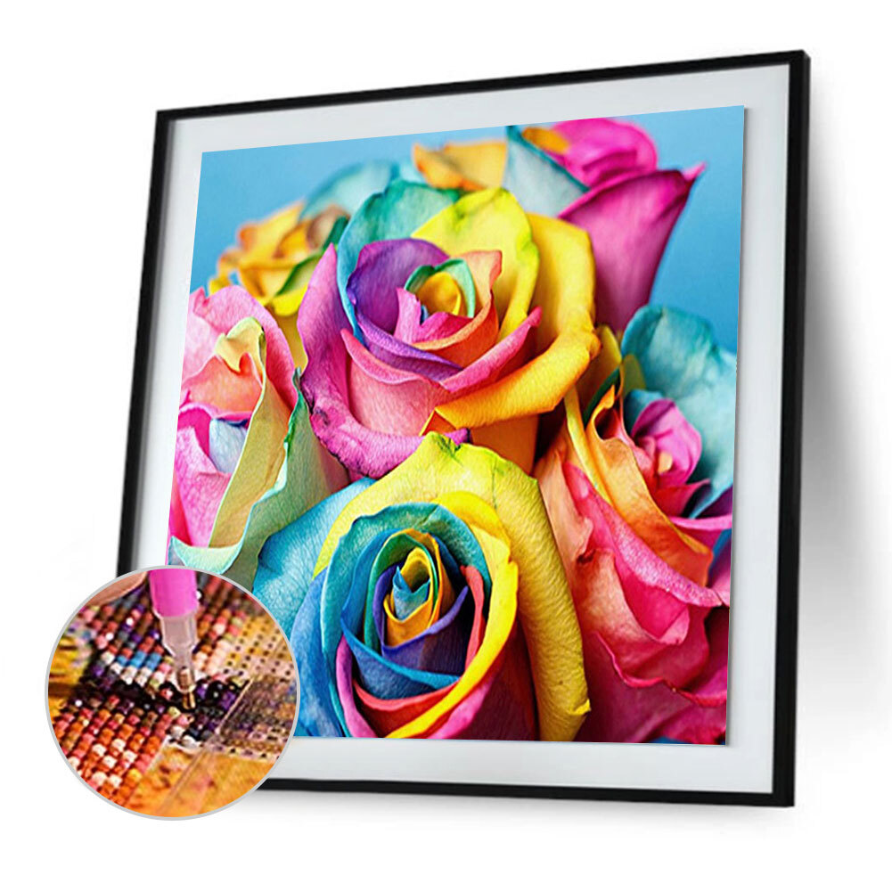 EY# Rose 5D DIY Rhinestones Diamond Painting Embroidery Kits Cross ...