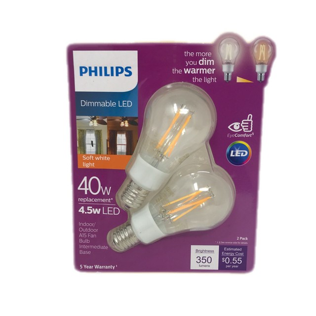 Philips Warm Glow A15 E17 Base LED Light Bulb for sale online | eBay