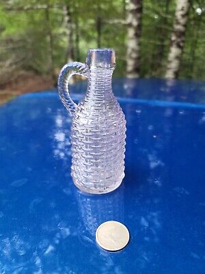 REmarkable Old Miniature Basketweave Whiskey Bottle☆1910s Lavender ...