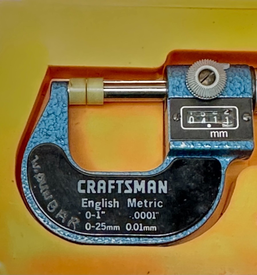Mitutoyo Craftsman #38666 English/Metric Digit Micrometer 0-1"/0-25mm ...