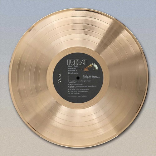 Elvis Presley "Elvis Gold Records" Gold LP Record wall art | eBay