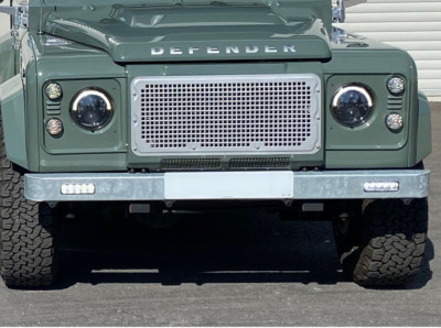 Silver classic front radiator AIR CON grille Fits Land Rover Defender ...