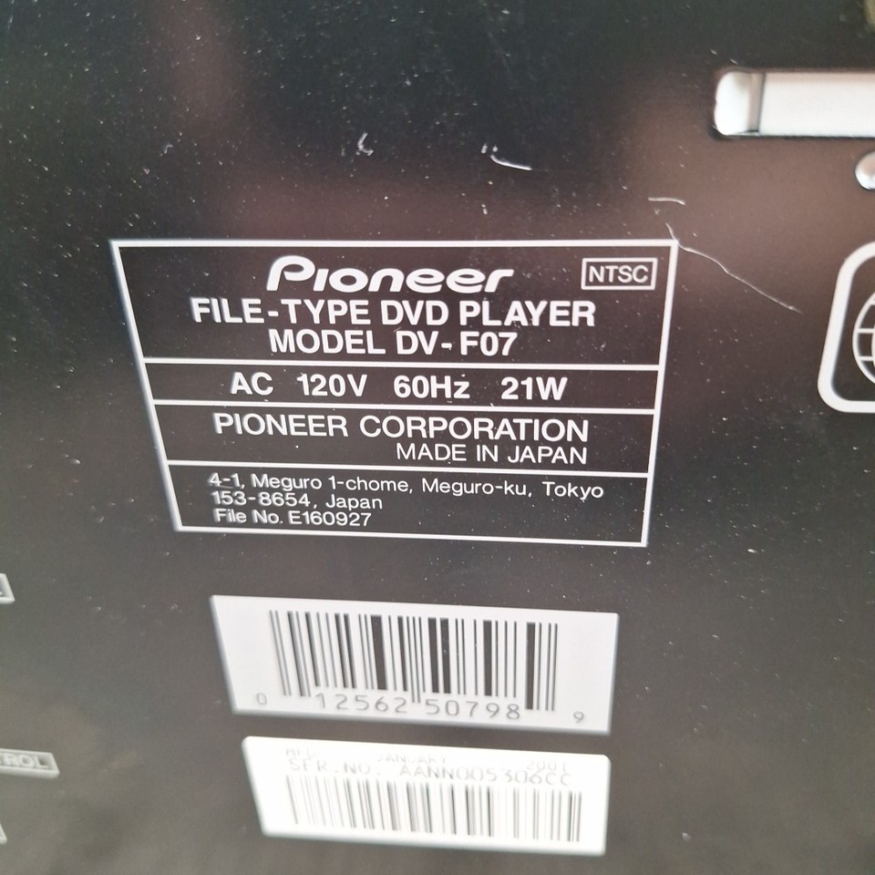 Defective Pioneer Elite Reference DV-F07 300+1 Disc Storage File-Type ...