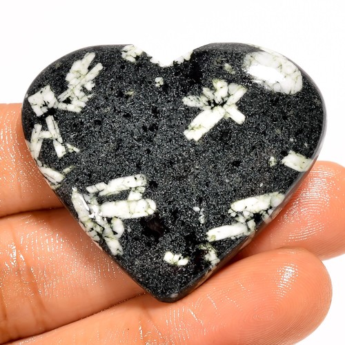 70 Ct Natural Chinese Writing Jasper Loose Gemstone Heart Cabochon ...