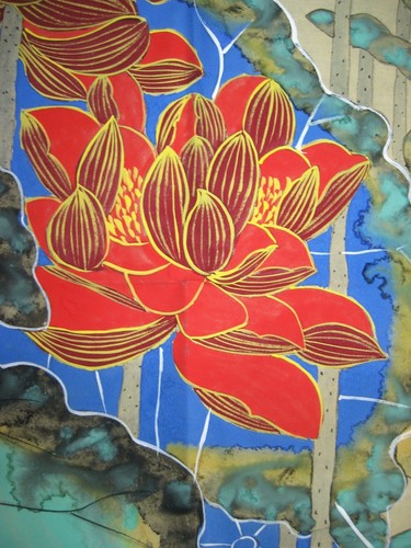 Old Chinese Hand painting scroll lotus on Rice paper certificate By ...