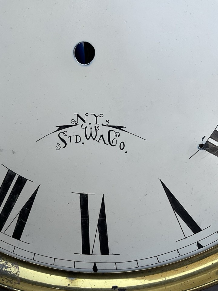 new york standard watch co. battery electric wall regulator clock dial ...