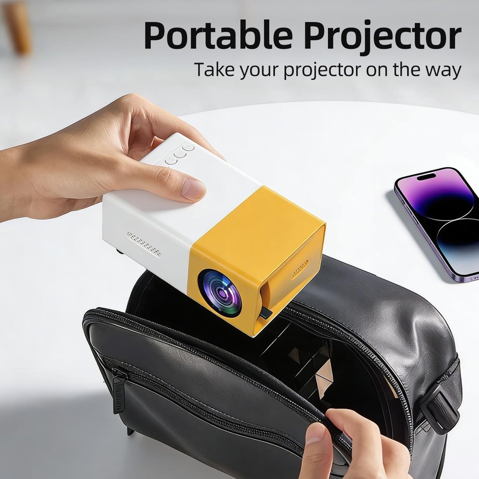 Portable Smart LED Projector – Full Color LCD Video w/ HDMI USB Phone ...