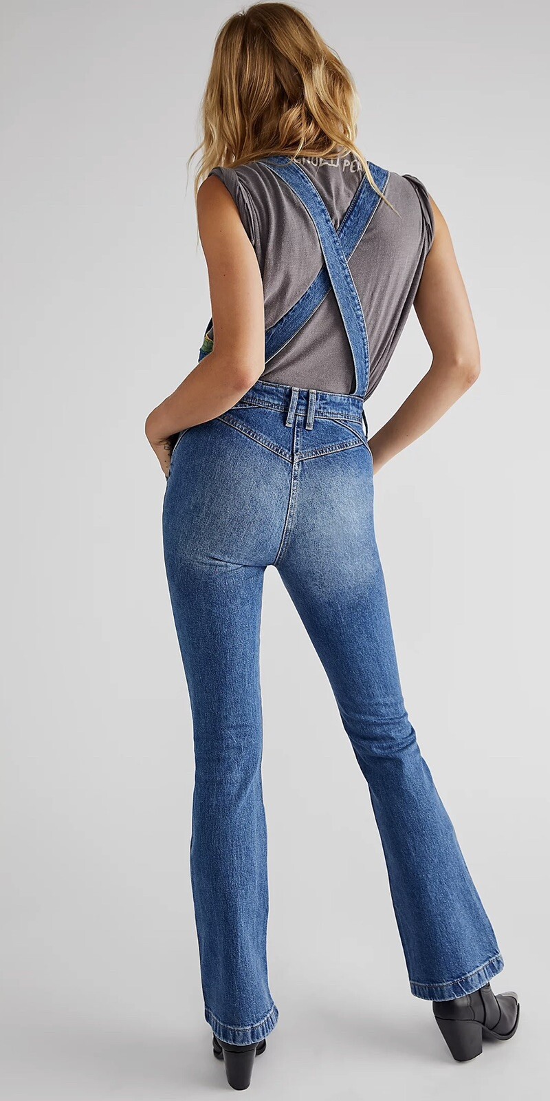 Free People We the Free Camilla Slim Bootcut Overalls Rolling River ...