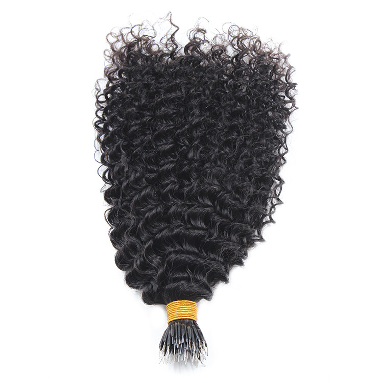 Kinky Curly Nano Ring Human Hair extension Microlink Curly I Tip Hair ...