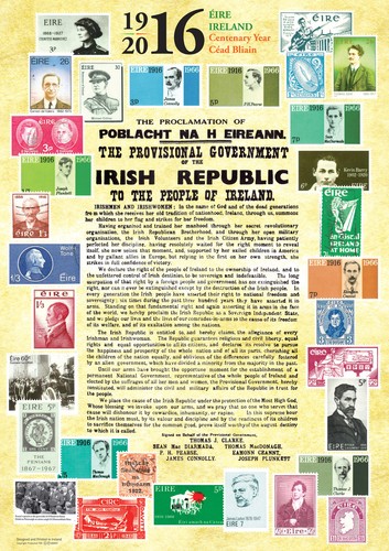 1916 2016 Easter Rising Proclamation A3 Poster with Stamps in Irish ...