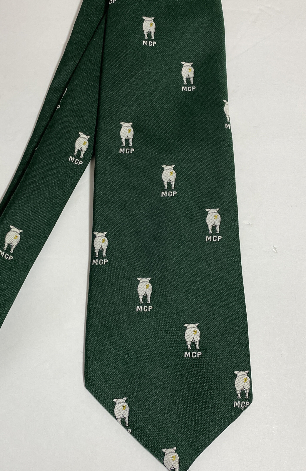 Male Chauvinist Pig Vintage 4" Wide Dark Green Tie 19… - Gem