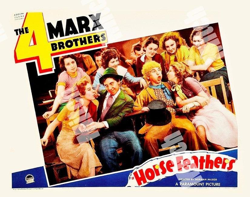 MARX BROTHERS 1936 R HORSE FEATHERS 11 x 14 LOBBY CARD GROUCHO CHICO ...
