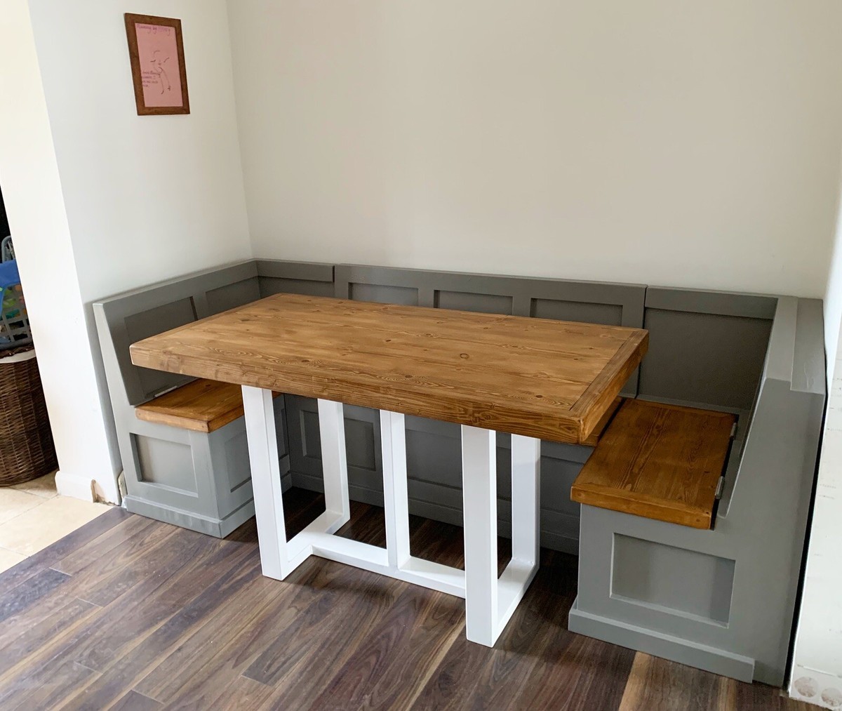 Farmhouse Dining Booth Tribesigns Dining Table Set 47" Kitchen Table