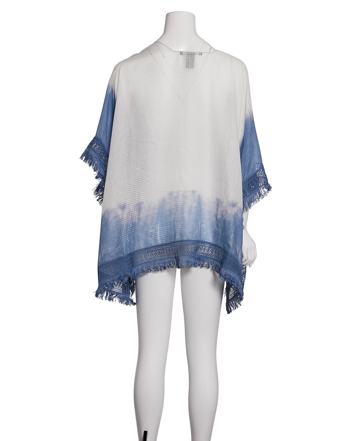 Cejon Womens Ombre-Hem Basketweave Ruana Topper white Blue | eBay