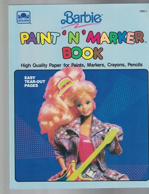 Barbie Paint n Marker Book 1550-1 Golden 1990 | eBay