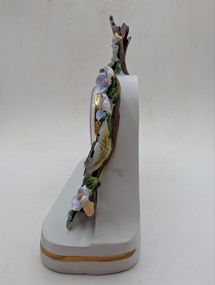 VTG Blue Butterfly Floral Clock Cottagecore Decoration Use Grannycore ...