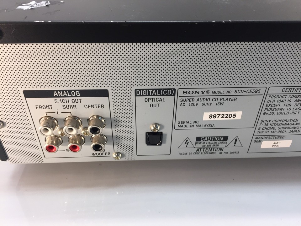 SONY SCD-CE595 5-Disc Changer Super Audio CD Player SACD Multi Channel ...