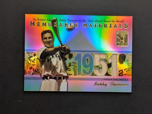 Bobby Thomson 2002 Topps Tribute Memorable Materials #MEM-BT Bat Relic ...