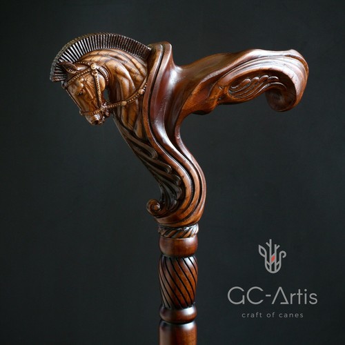 Horse Head Walking Cane Stick for men women Ergonomic Handle GC-Artis ...
