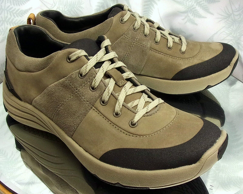 CLARKS WAVEWALK WATERPROOF BROWN LEATHER SNEAKERS WALKING SHOES WOMENS ...
