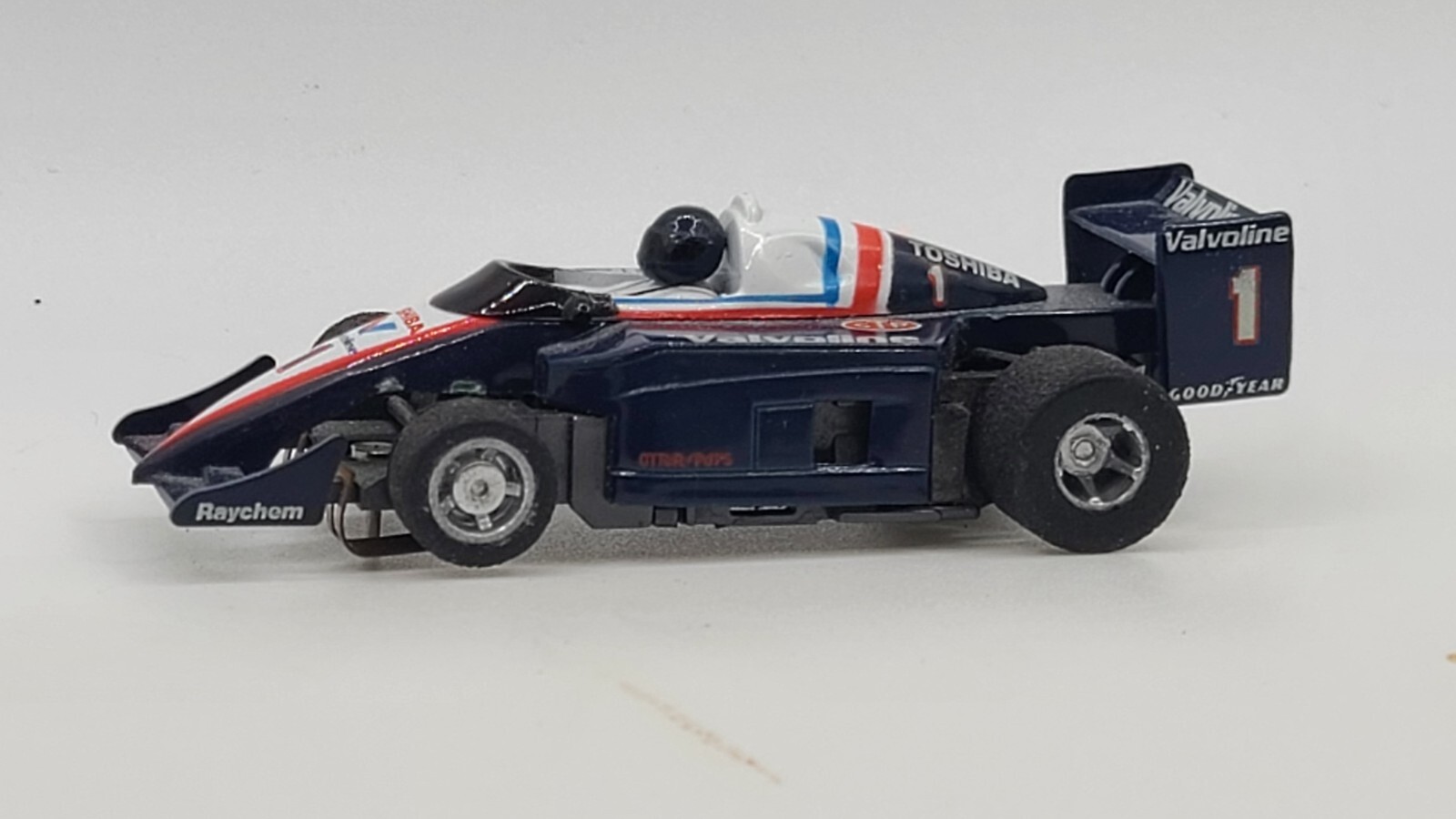 Tyco 440x2 #1 Valvoline STP F1 Blue HO Slot Car Molded Green Plastic | eBay