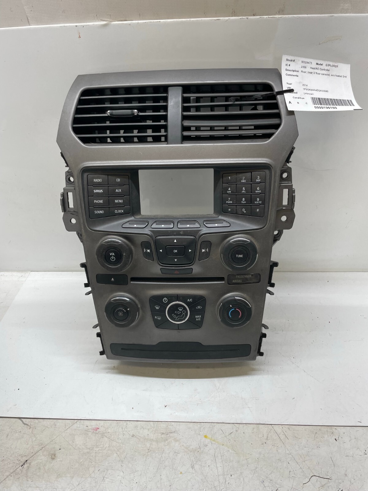 FORD EXPLORER 2014 Heat/AC Controller Rear; (rear of floor console) | eBay