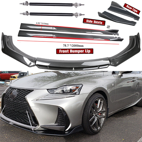 Front Rear Bumper Lips Side Skirt Extension Carbon Fiber For Lexus ...