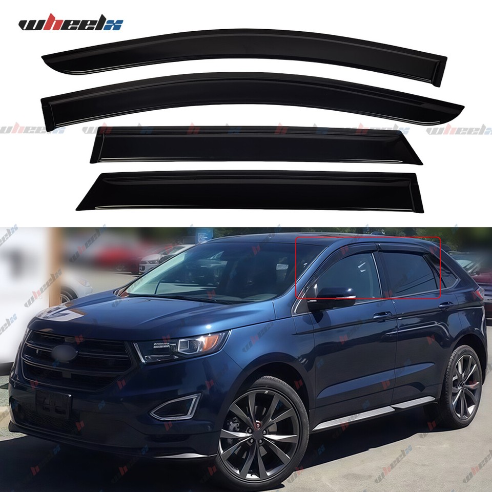 4Pcs For 2015-2024 Ford Edge Window Visors Sun Vent Shade Rain Wind ...