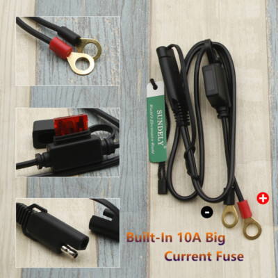Motorcycle Battery Terminal Ring Connector Harness 12 Volt Charger ...