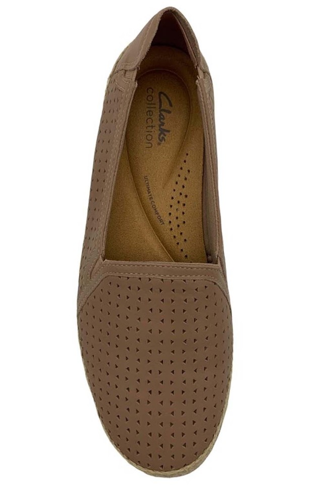 Clarks Collection Espadrille Slip-Ons Elaina Ruby Beige Leather | eBay