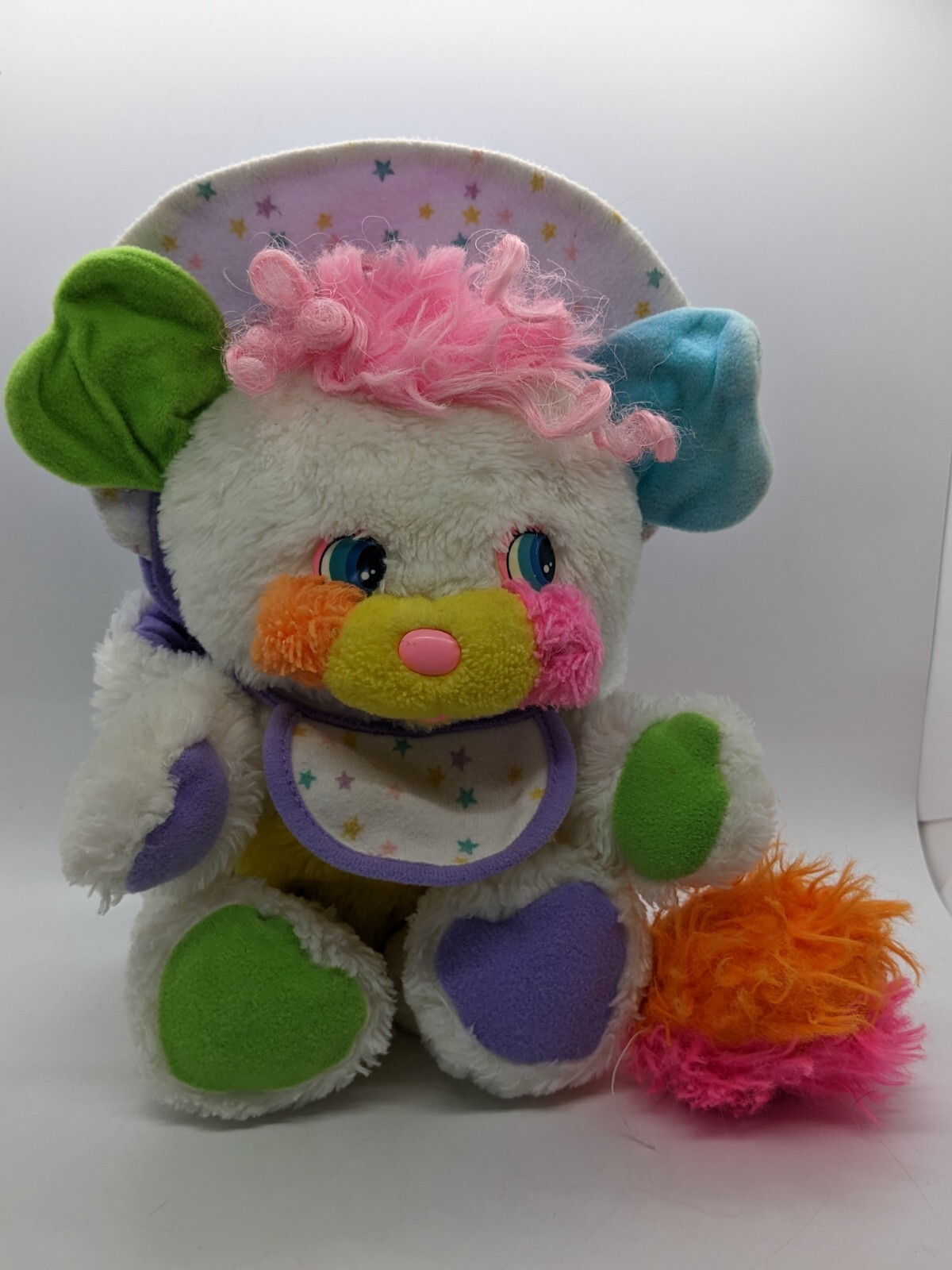 Vintage 80s Baby Bibsy Popples Plush White Mattel 1986 Bonnet 12 Inch ...