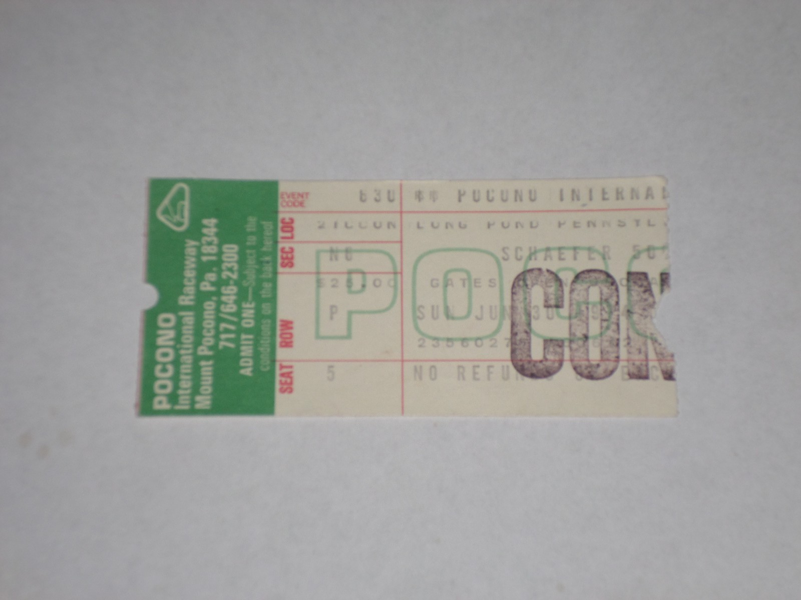 Schaefer 500 Ticket Stub-1974-Pocono International Raceway-Johnny ...