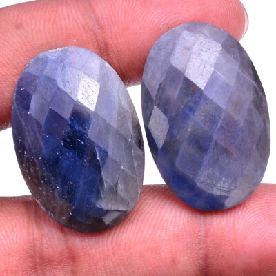 2 Pcs Natural Sapphire Untreated Oval Checker Cut 30mm*20mm Loose ...