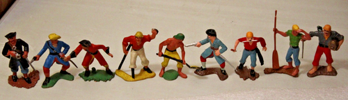 9 Vintage Marx 1970's Hard Plastic Warrior of the World Pirates READ ...