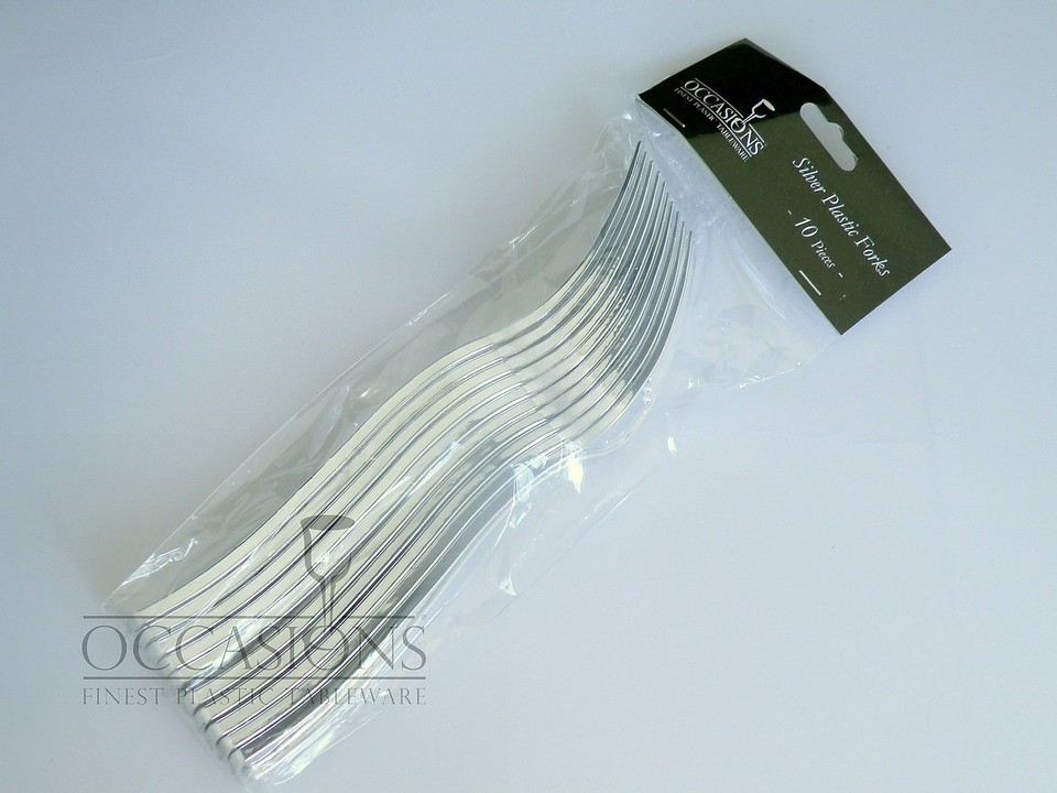 Bulk, Wedding Plastic Silverware Disposable silver cutlery Premium ...