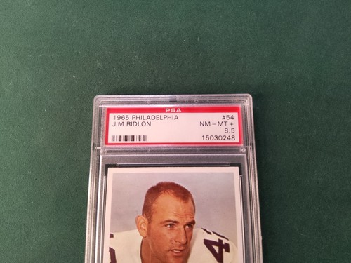 1965 Philadelphia Football JIM RIDLON Vintage Card #54 High-Grade PSA 8 ...