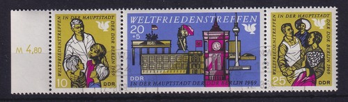 DDR 1969 Friedenstreffen (Mi.-Nr. 1478-1480) ZSD Mi.-Nr. W Zd 207 O ...