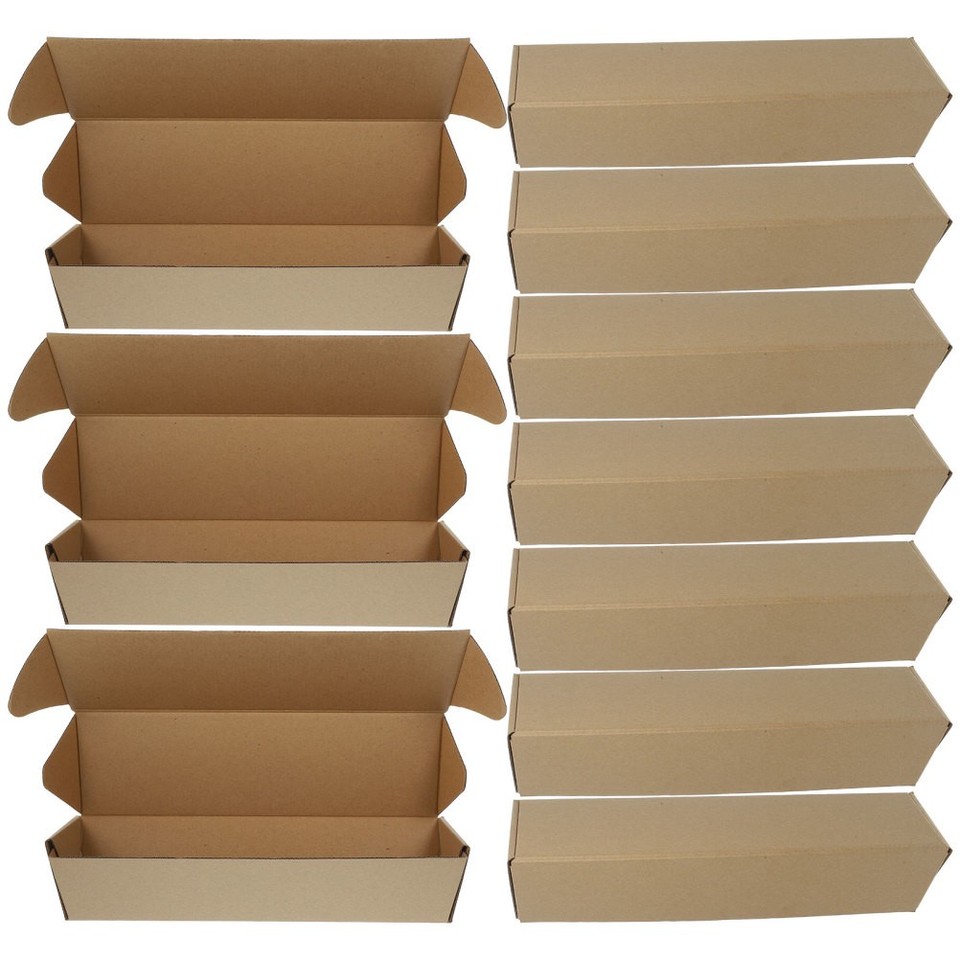 10pcs Triangle Carton Long Cardboard Box Kraft Paper Storage Box ...