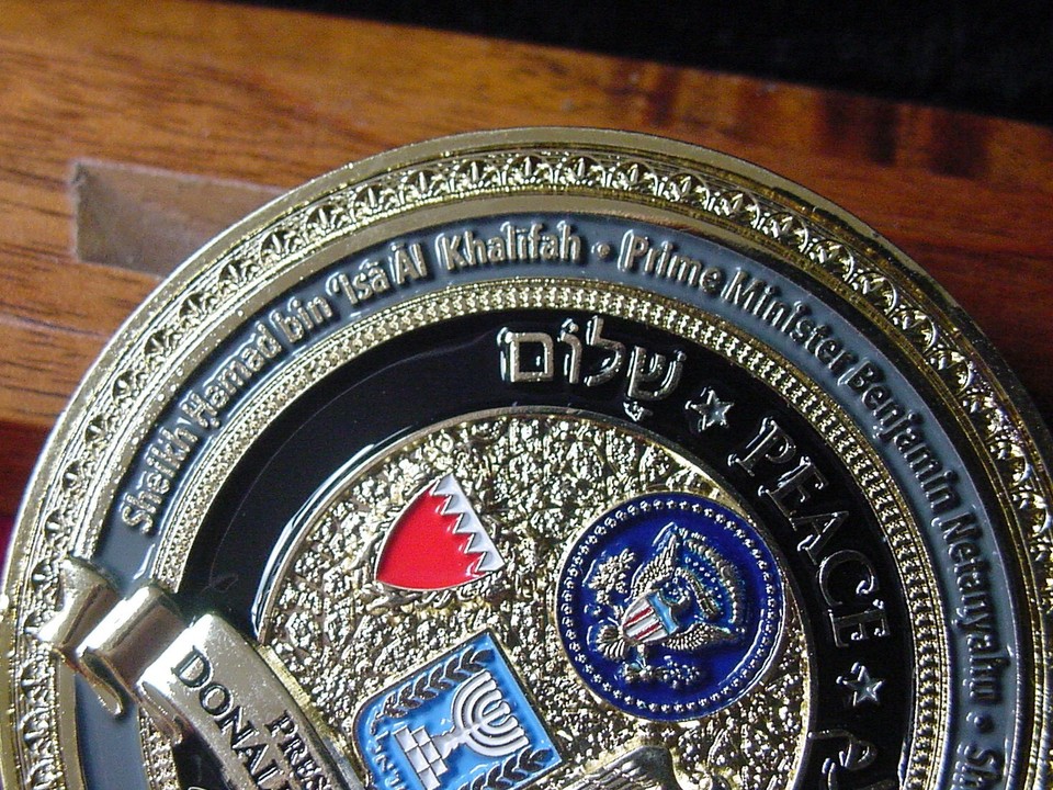 President Trump Abraham Accords Challenge Coin Israel UAE Bahrain 9/15 ...