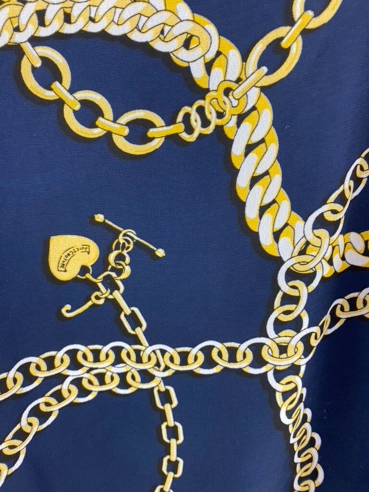Juicy Couture Gold Chain Print Sweatshirt Pullover Size Medium | eBay