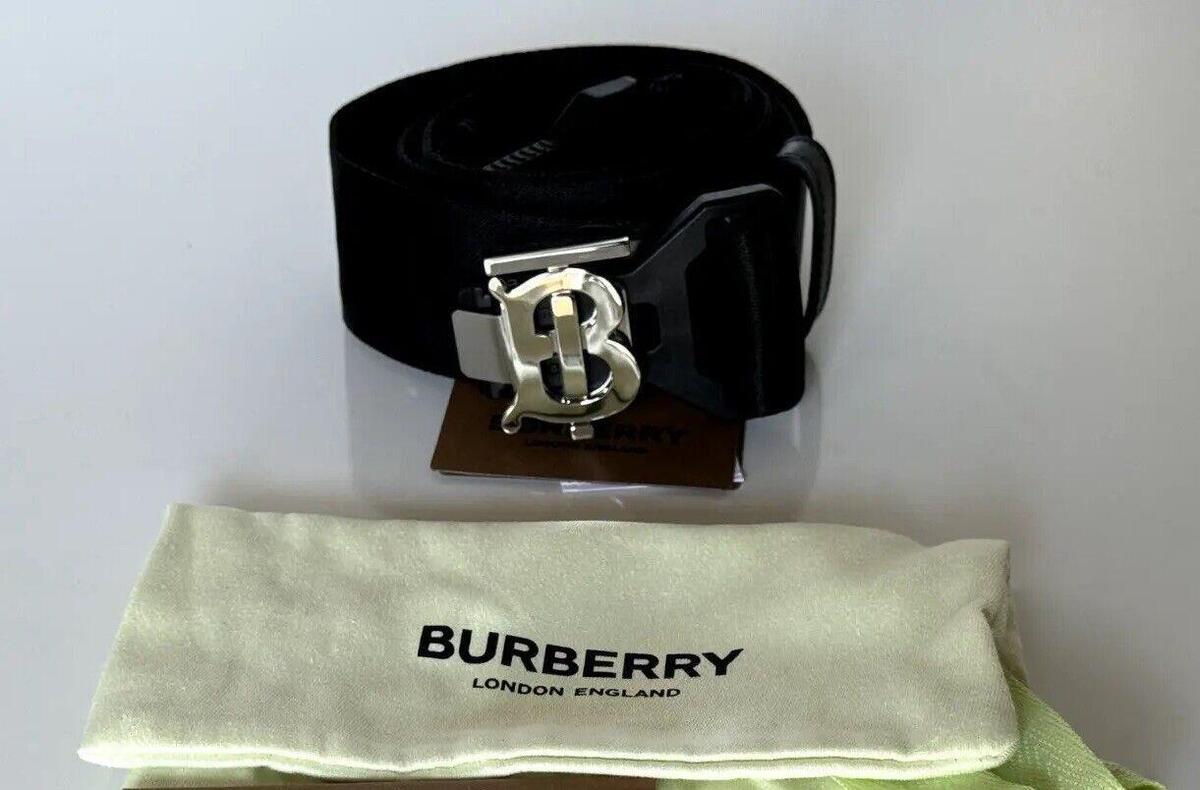 Burberry Sport Clip TB Buckle Nylon Black Belt 36/90 Italy Burberry Sport Clip TB Buckle Nylon Black Belt 36/90 Italy