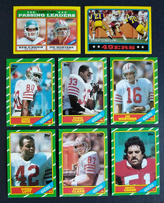 1986 Topps Football ~ San Francisco 49ers ~ 17 Card Team Set with Jerry ...