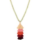 10mm Wood Beads Chain Long Necklace Boho Morandi Macrame Tassel Pendant ...