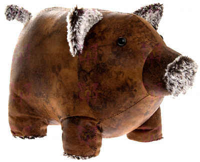 Doorstop Pig Door Stop Stopper Filled Heavy Animal Faux Leather Pig ...
