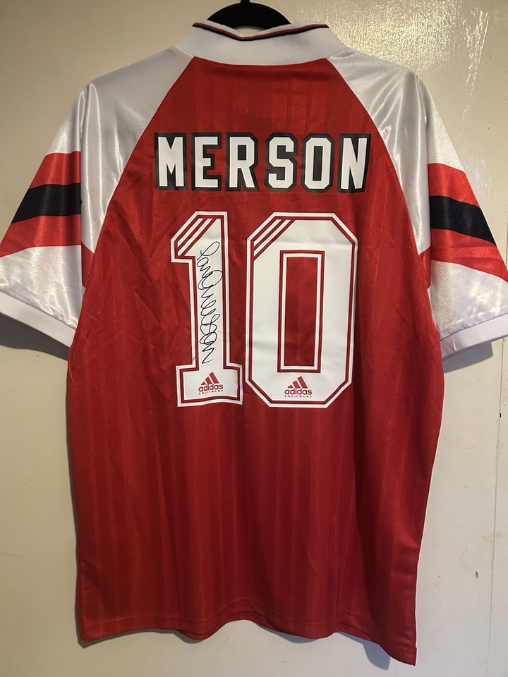 Signed Paul Merson Arsenal 1992–94 Adidas Replica Shirt All Proceeds to ...
