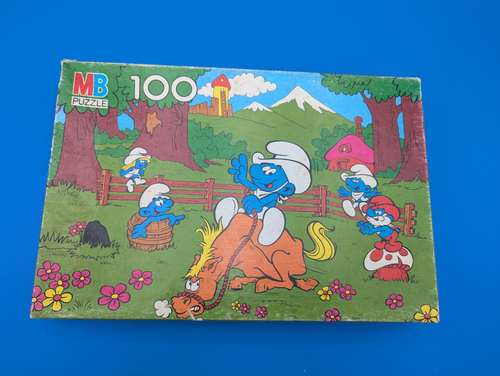 Vintage Milton Bradley Smurf, 100 Piece Puzzle, #4190-5, Complete. | eBay