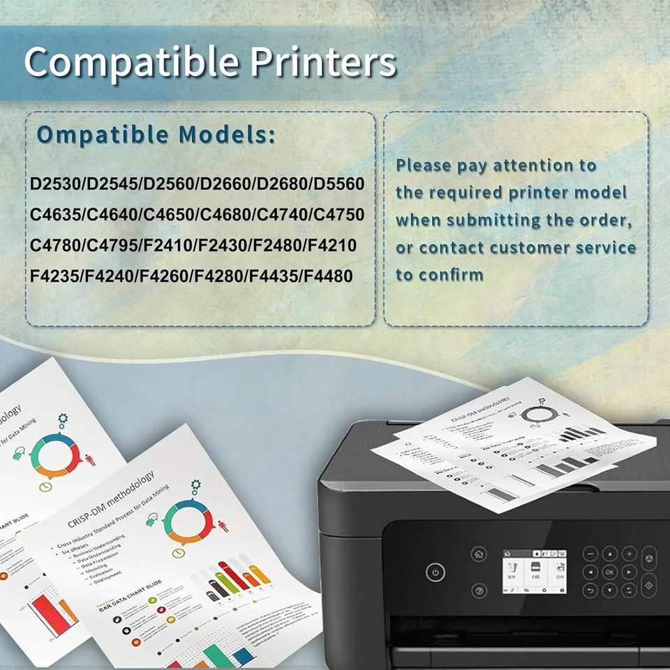 4PK 60XL Black Color Ink Cartridge for HP 60XL Deskjet d2680 f4440 ...