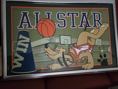 ALL STAR SPORTS Resort Framed Art Disney Cast Member Prop Pluto ...