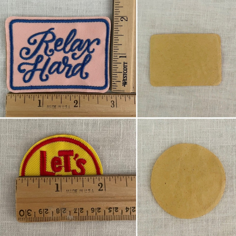 Set of 8 Colorful Embroidered Patches Fun Quotes and Designs for ...