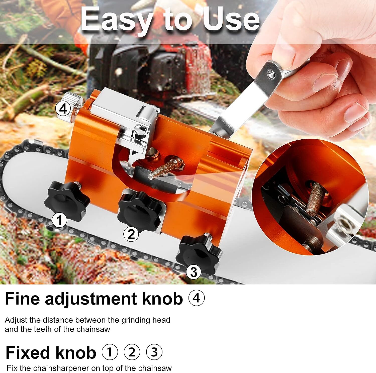 SawSharpener Chain Saw Sharpener Chainsaw Sharpening Jig Kit for 12-20" Blades | eBay